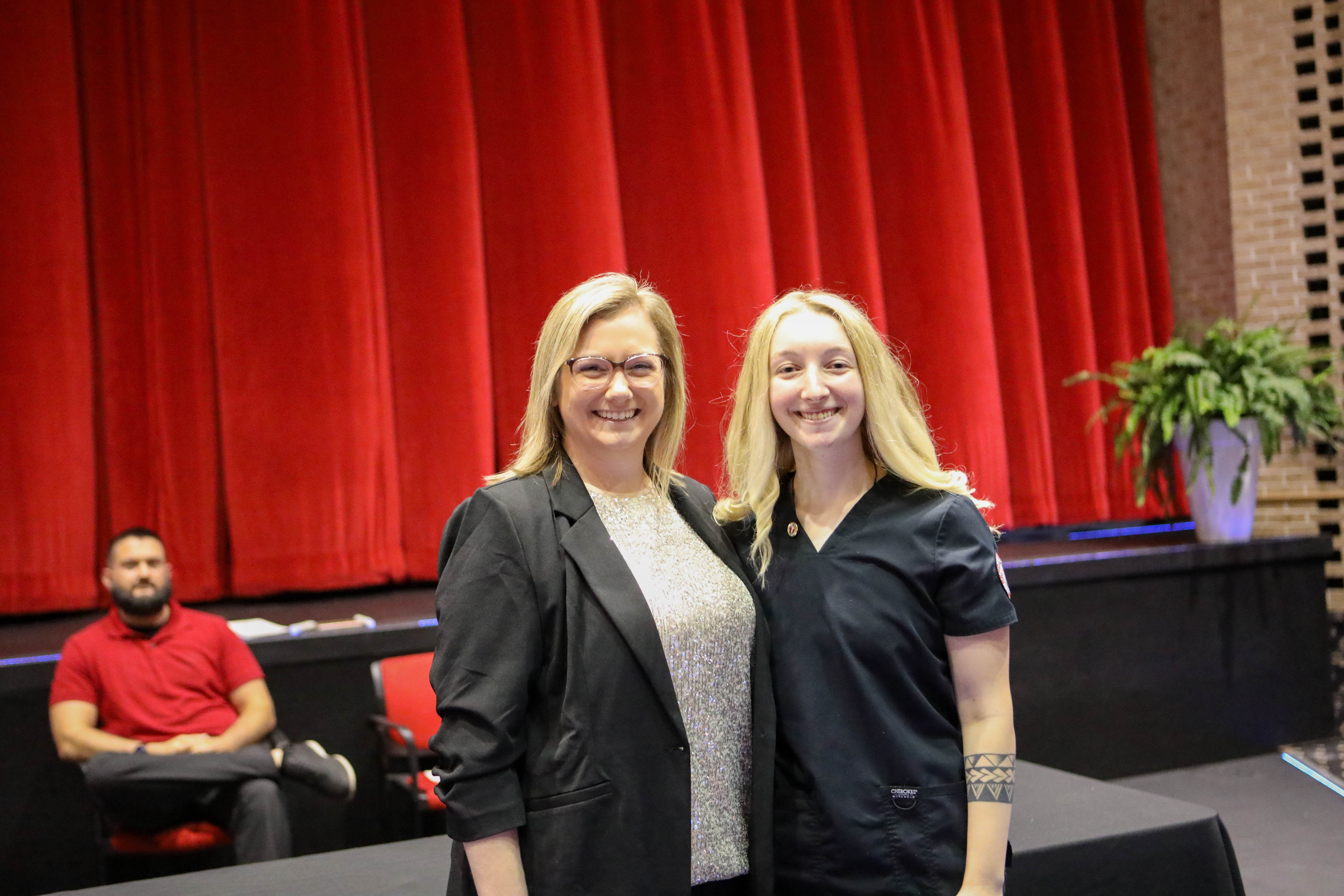 Crews pictured with nursing instructor Sarah Hopfinger at the 2024 LPN ...