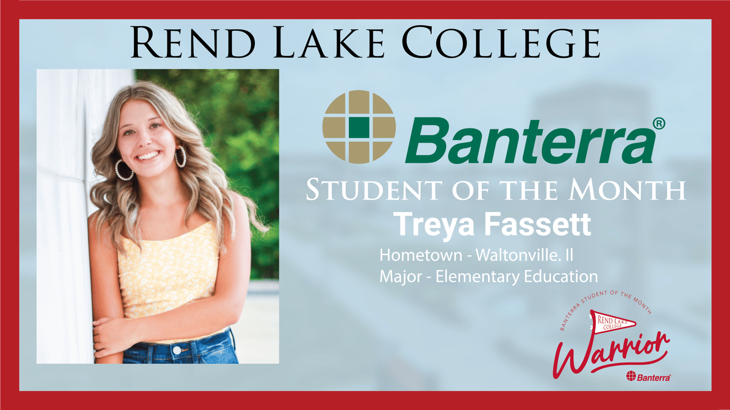 Banterra Students of the Month are selected based on combination of GPA ...