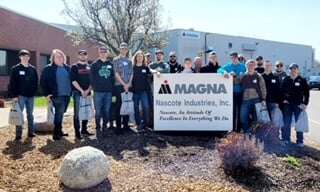 RLC Students pose in front of Magna Exteriors (Courtesy of Nascote ...