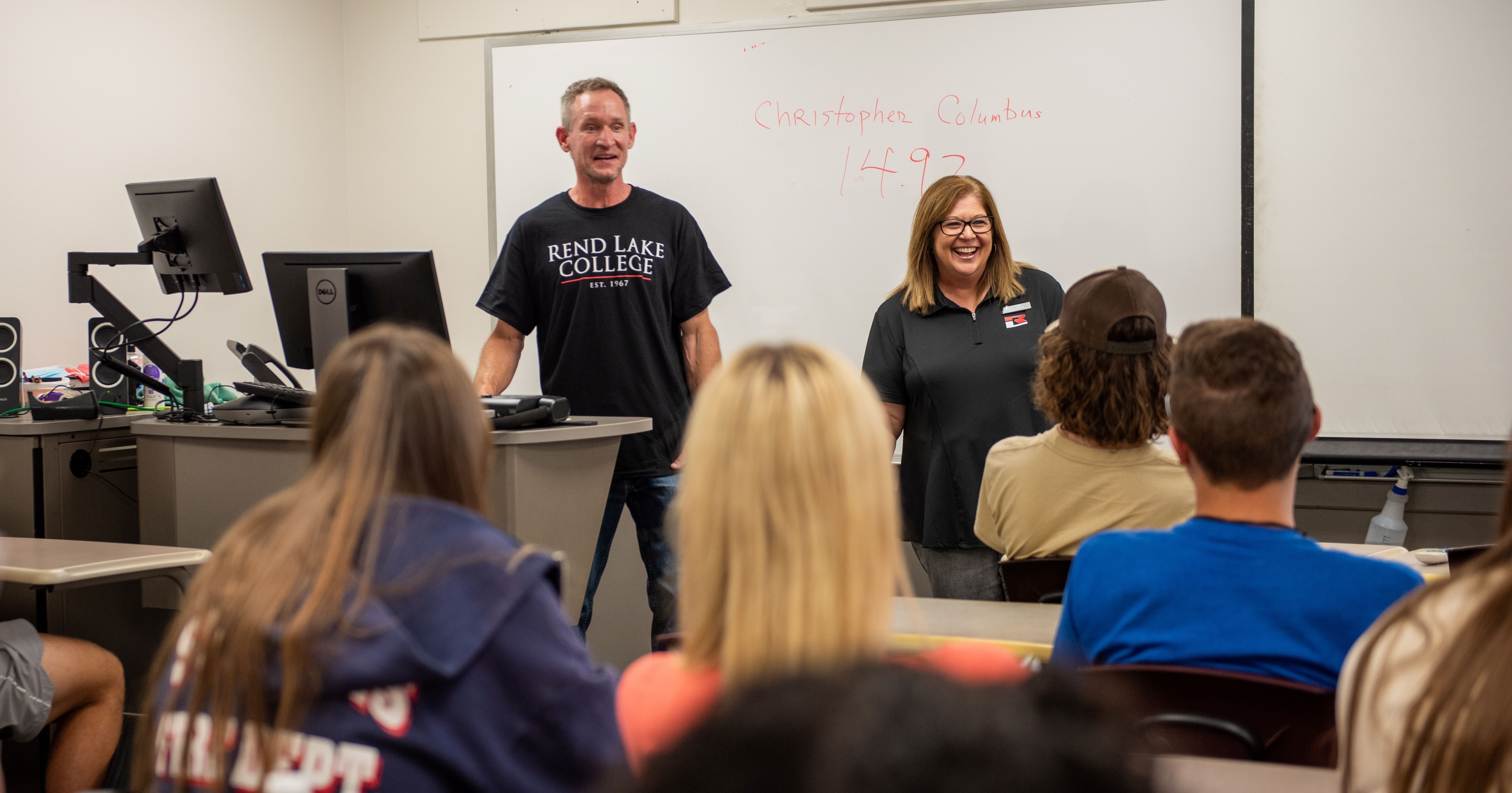 Dr. Nathan Brower (left), History Professor, and President Lori Ragland ...